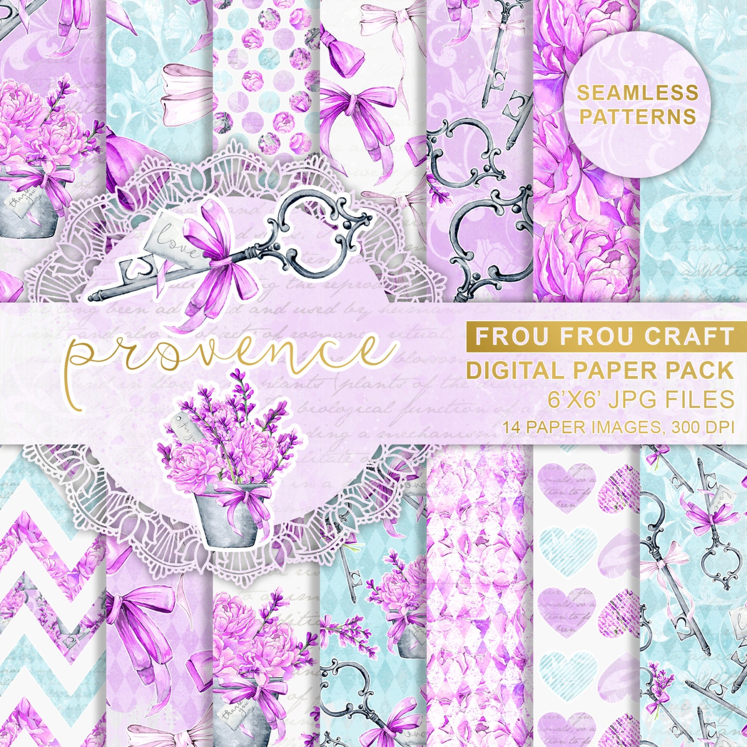 Lavender Digital Paper Pack Provencce Seamless Patterns - Etsy Australia