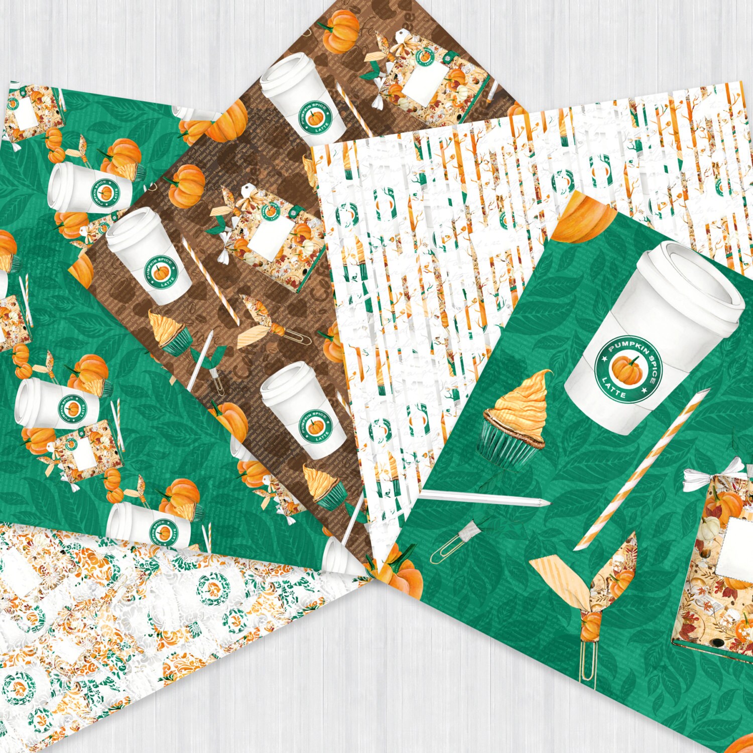Coffee Paper Pack Pumpkin Digital Backgrounds Pumpkin Spice - Etsy