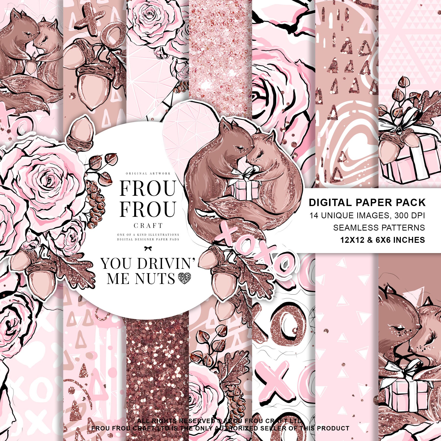 Cute Valentine Paper Pack Woodland Pink Glitter Planner | Etsy