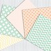 Mint and Peach Geometric Digital Paper Pack Instant Download Polka Dots ...