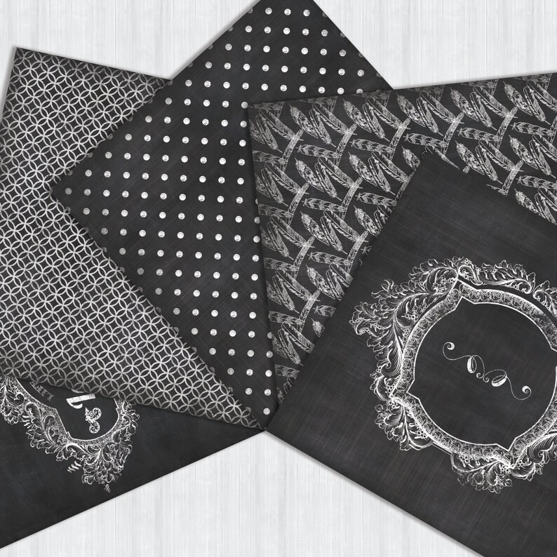 Chalkboard Digital Paper Pack Instant Download Blackboard - Etsy.de