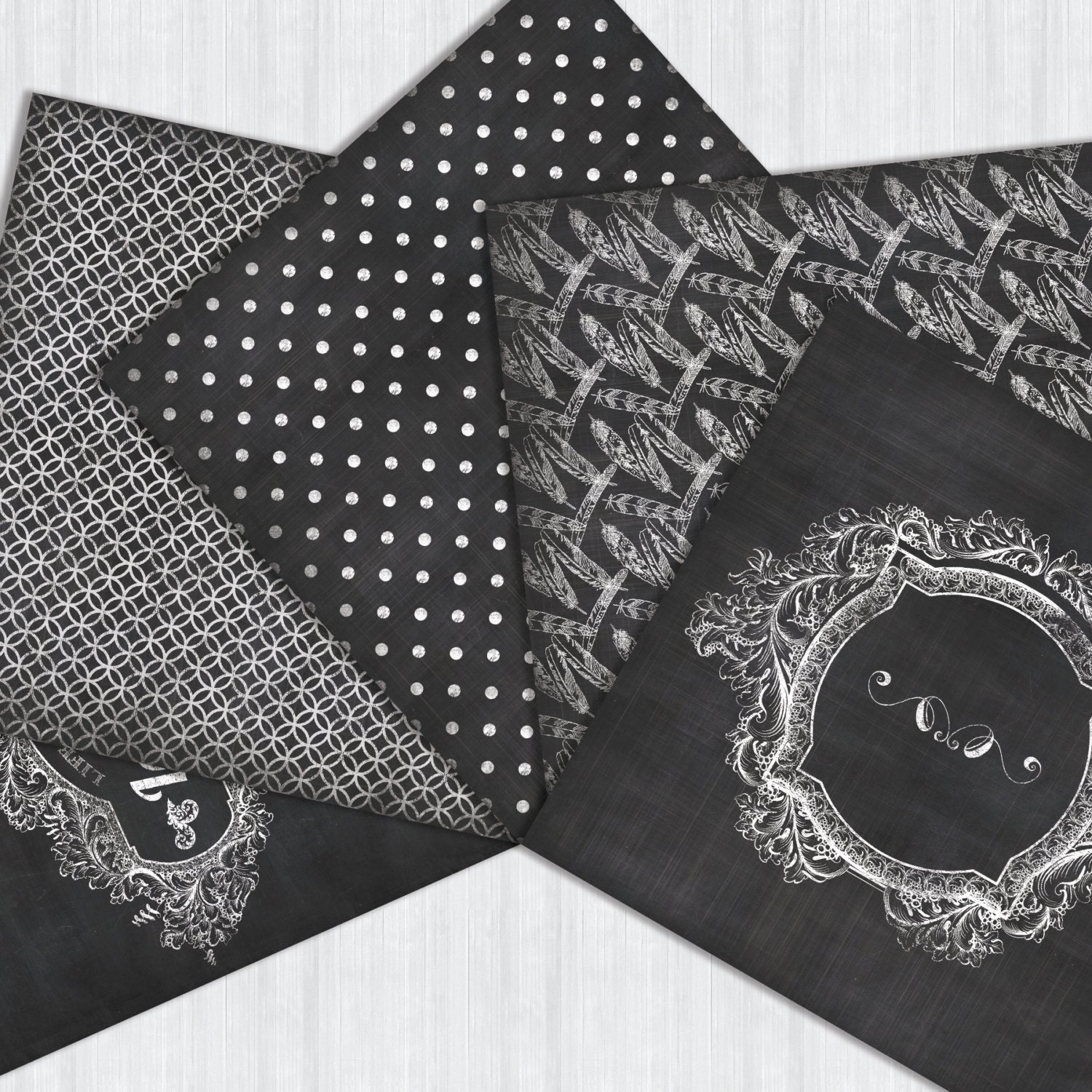 Chalkboard Digital Paper Pack Instant Download Blackboard | Etsy