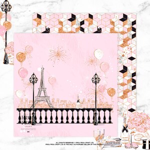 Valentine Paper Pack, Anniversary Digital Paper Pack, Paris Gold ...
