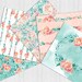 Watercolor Flowers Digital Paper Pack, Peach and Mint Flowers, Emerald ...