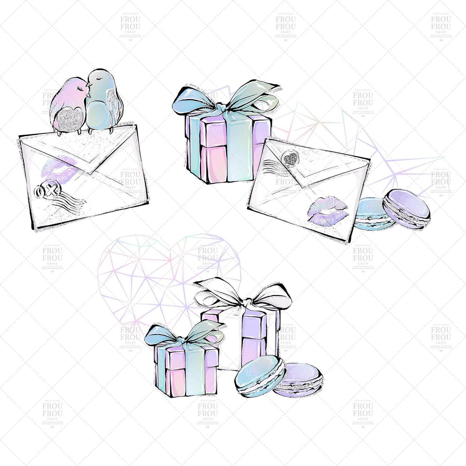 Valentines Day Clipart Love Birds Clip Art Typewriter | Etsy