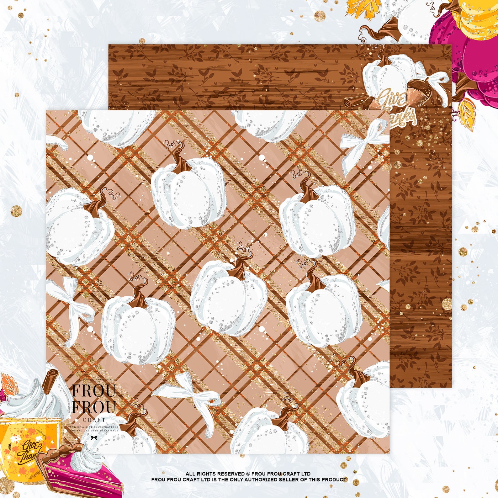 Thanksgiving Paper Pack Pumpkin Digital Paper Pack Pumpkin - Etsy