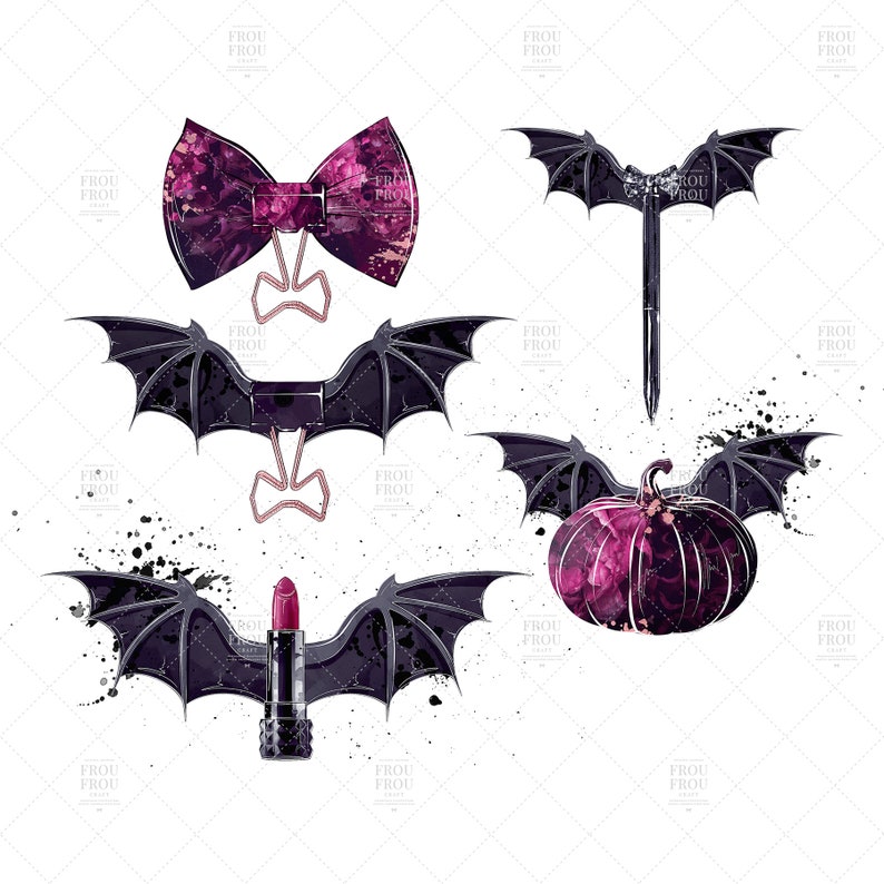 Halloween Clip Art Fall Clipart Floral Glitter Planner - Etsy