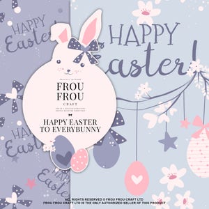 Easter Paper Pack, Spring Digital Patterns, Cute Bunny Fabric Printable ...