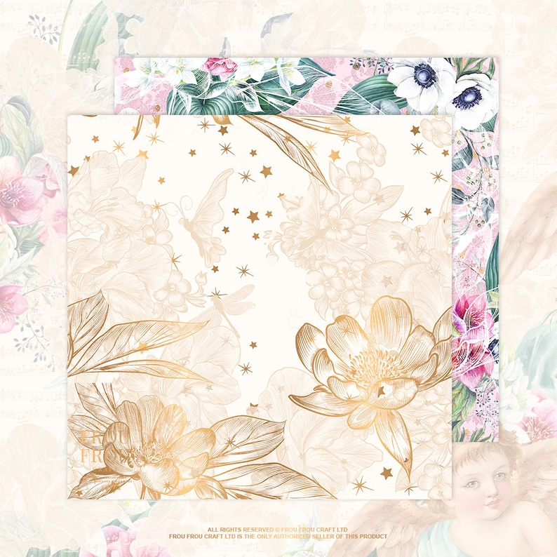 Baby Paper Pack Angels Digital Designer Paper Pad Nursery - Etsy