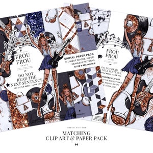 Music Digital Paper Pack, Rockstar Fashion Planner Stickers, Musician ...