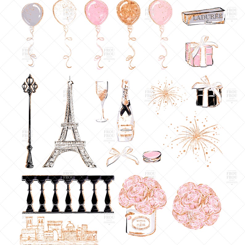 Valentine Clipart Fashion Scene Anniversary Engagement Wedding Gold ...