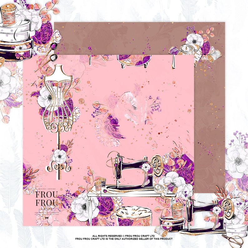 Sewing Digital Paper Pack Fashion Tailor Paper Pack Crafter | Etsy