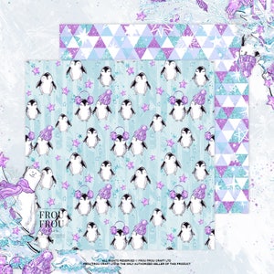 Cute Winter Paper Pack, Teddy Bear Penguin Planner Supplies, Pastel ...
