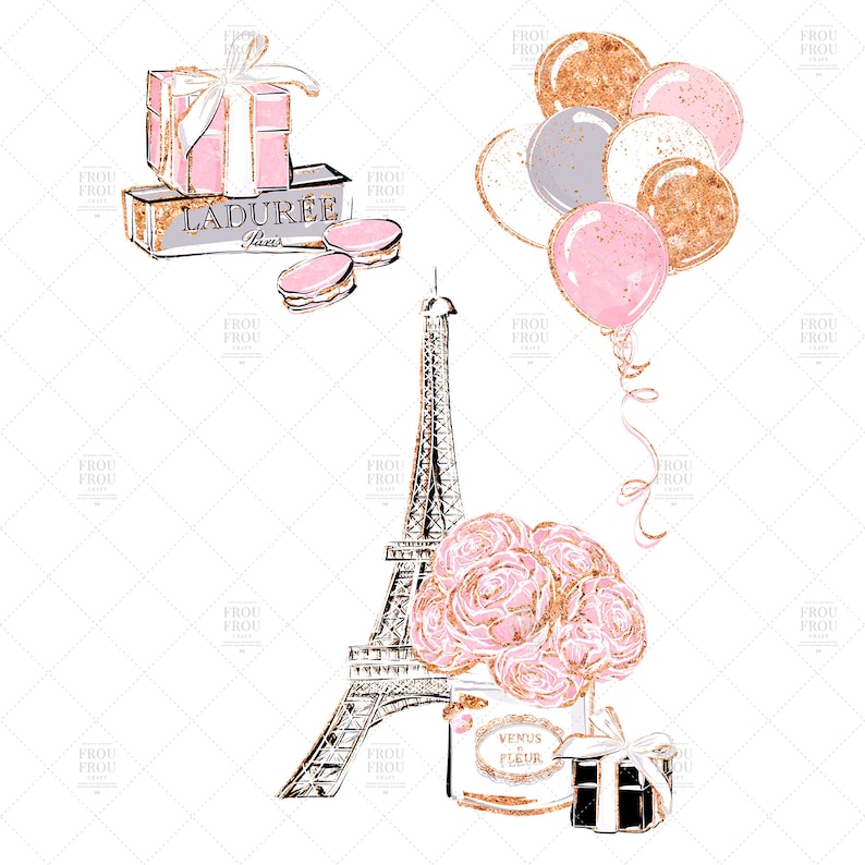 Valentine Clipart Fashion Scene Anniversary Engagement Wedding Gold ...