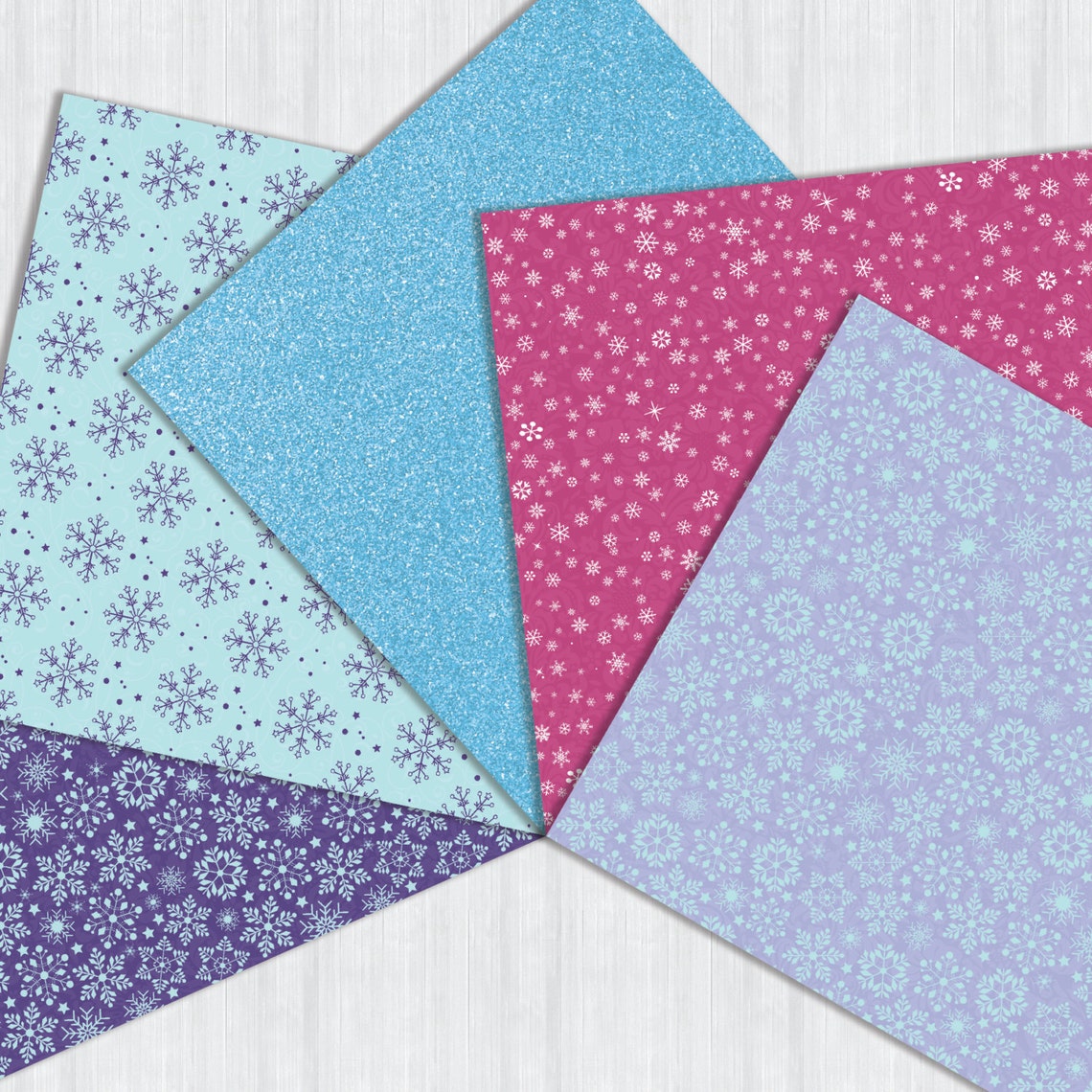 Frozen Digital Paper Pack Instant Download Snowflake Winter - Etsy