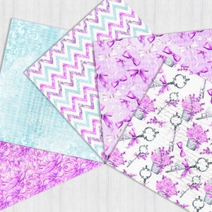 Lavender Digital Paper Pack Provencce Seamless Patterns, Watercolor ...