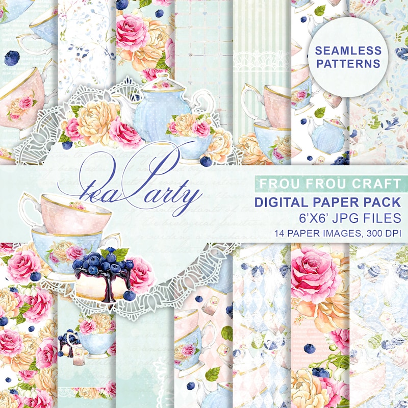 Tea Party Repeat Pattern - Etsy