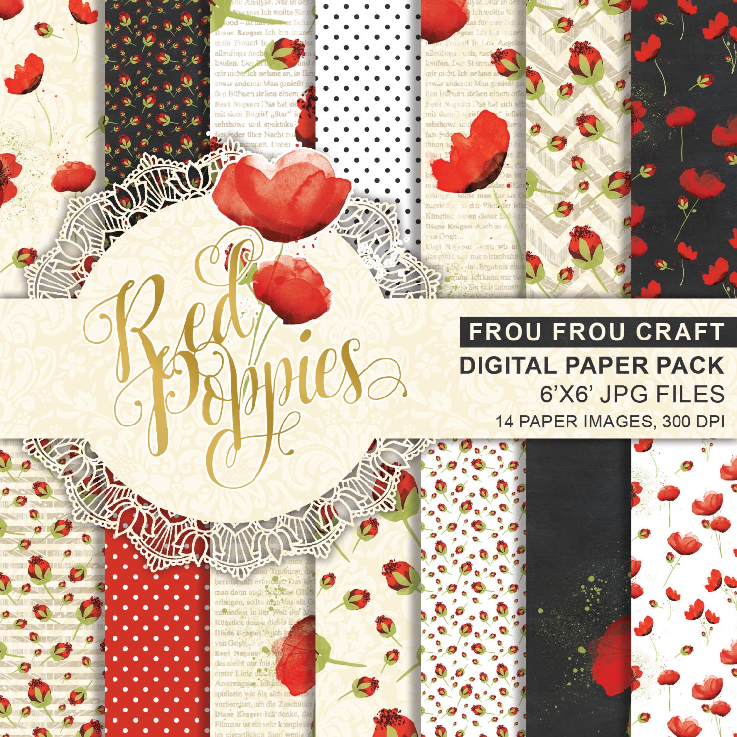 Seamless patterns.Watercolor Flower.flowers digital paper pack ...