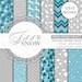 Blue Christmas Digital Paper Pack Instant Download Grey White Let It ...