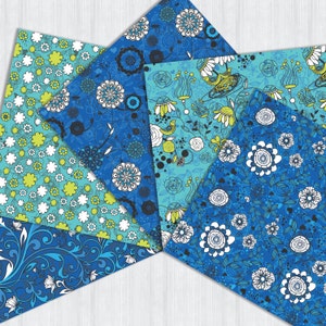 Bright Colors Digital Paper Pack Instant Download Spring Summer Blue ...