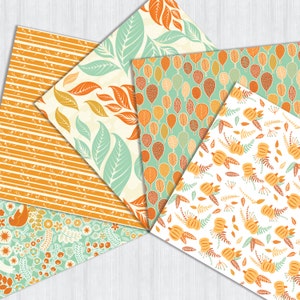 Fall Digital Paper Pack Instant Download Autumn Seamless Cute Glitter ...