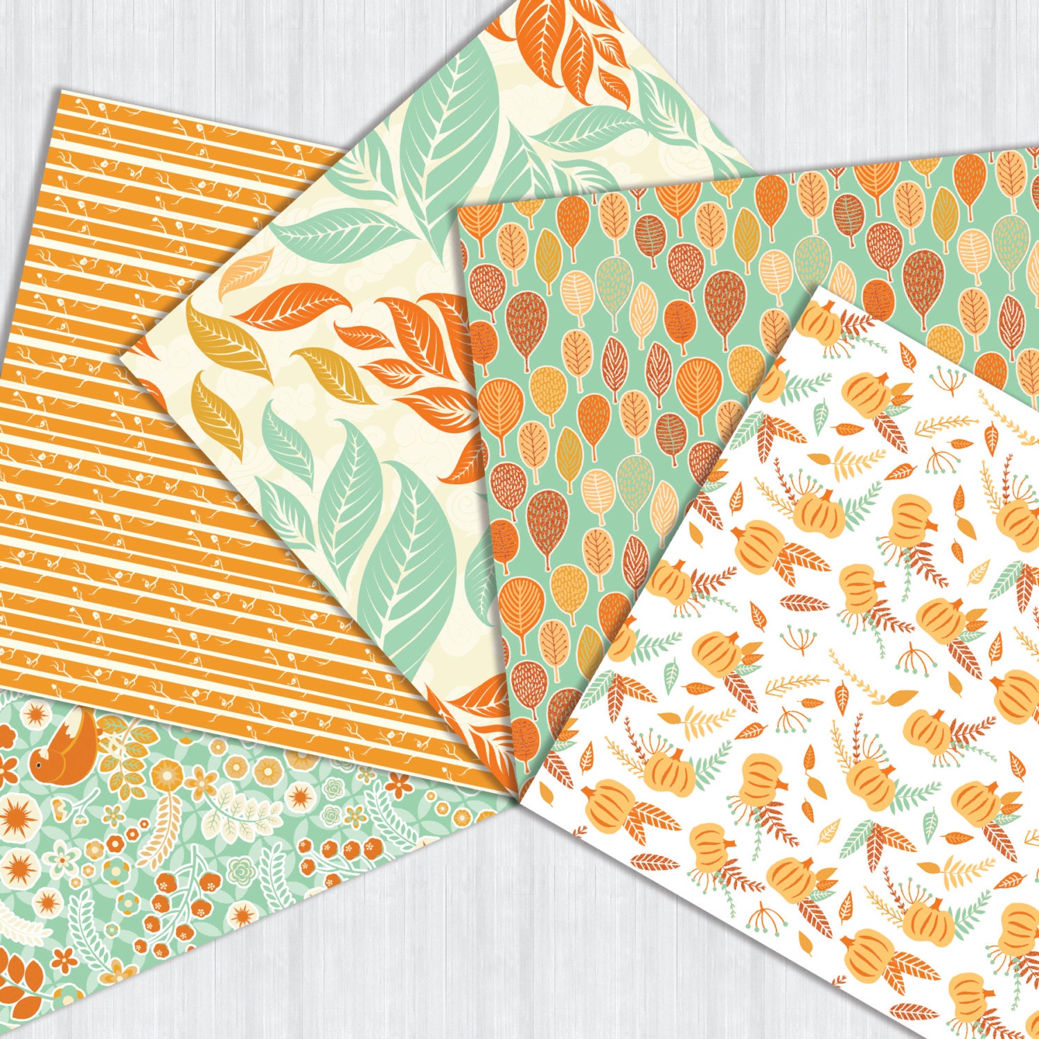 Fall Digital Paper Pack Instant Download Autumn Seamless Cute - Etsy