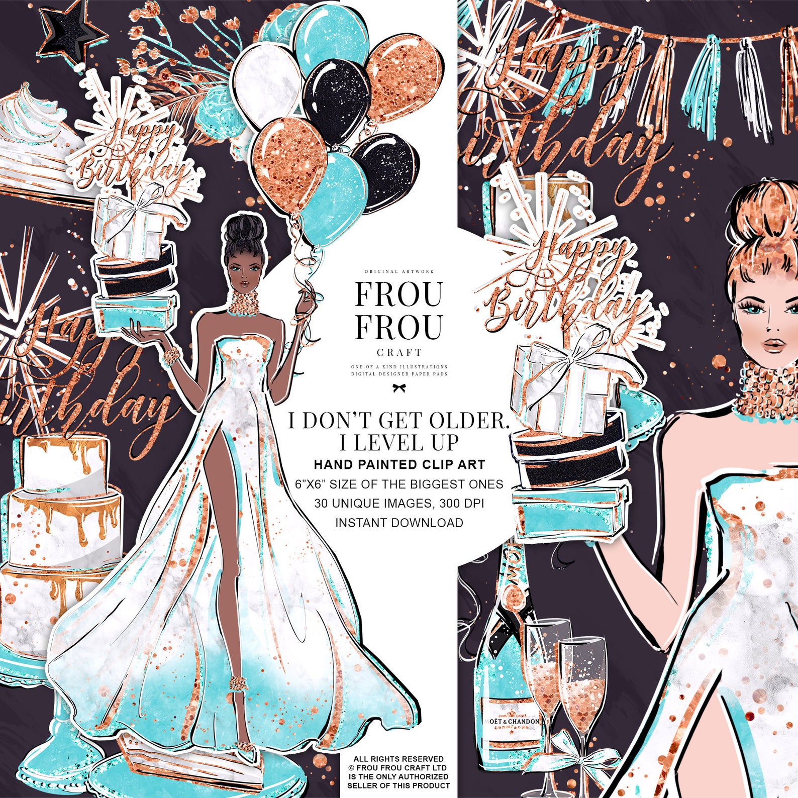Birthday Clip Art Party Clipart New Year Fashion Planner Sticker ...