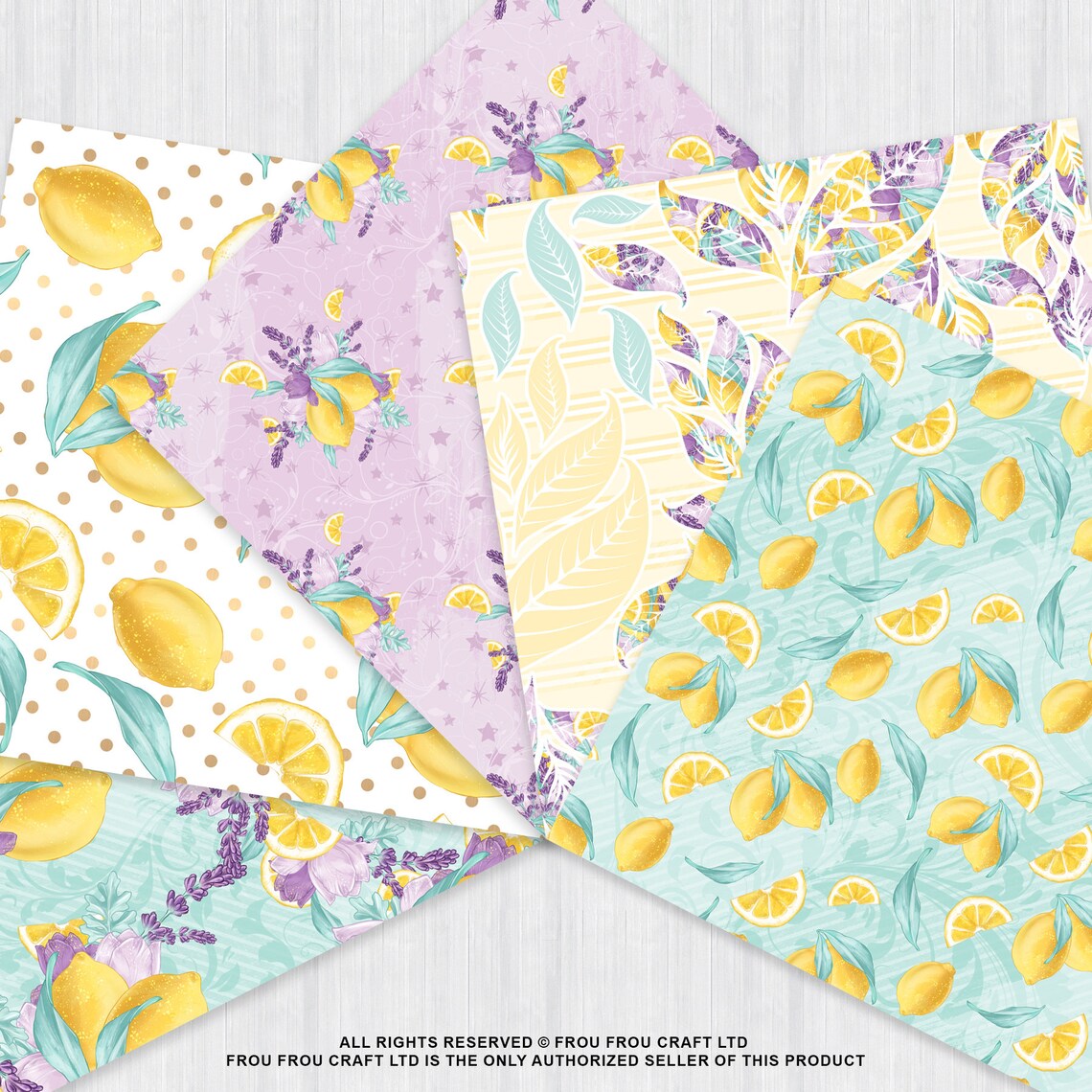 Lemons Paper Pack Lavender Paper Pack Summer Digital Paper - Etsy