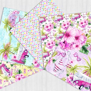 Boho Digital Paper Pack, Watercolor Beach, Seamless Patterns, Summer ...