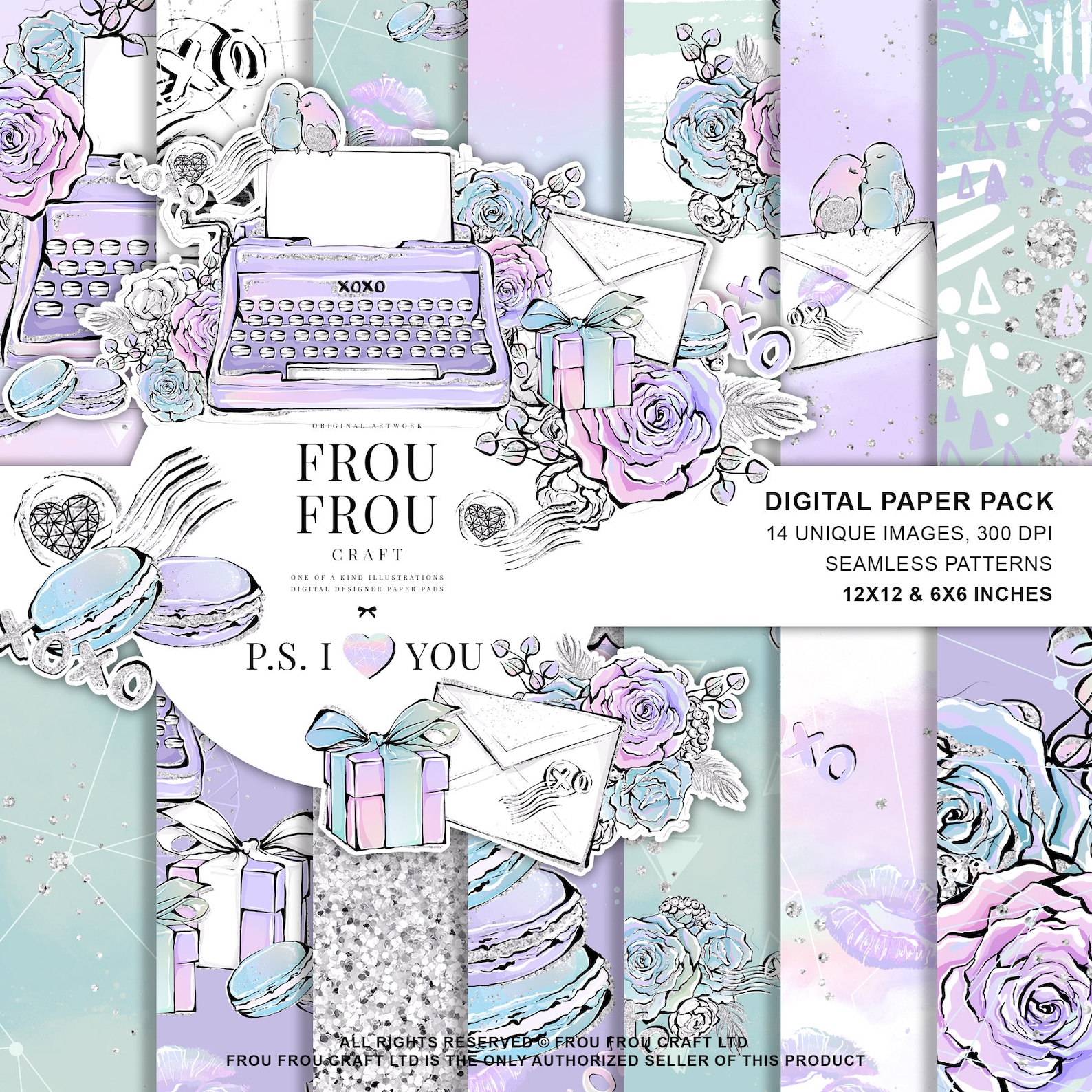 Valentines Day Paper Pack Cute Love Seamless Patterns - Etsy