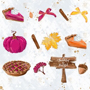 Thanksgiving Clip Art, Pumpkin Spice Clipart, Fall Planner Stickers ...