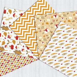 Fall Autumn Digital Paper Pack Instant Download Red Orange Yellow White ...