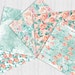 Watercolor Flowers Digital Paper Pack, Peach and Mint Flowers, Emerald ...
