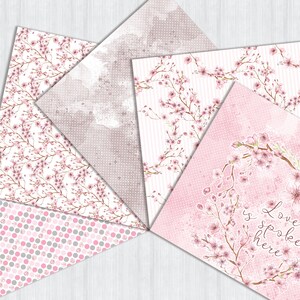 Cherry Blossom Digital Paper Pack Instant Download Spring Watercolor ...