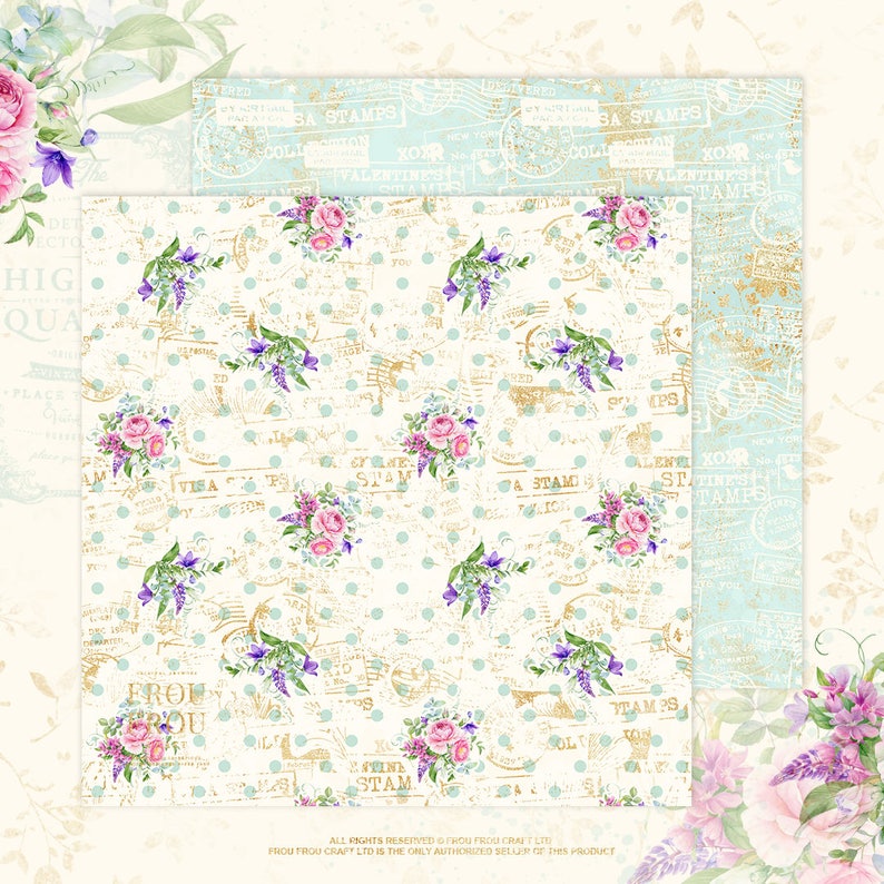 Watercolor Floral Paper Pack, Wedding Planner Stickers, Pastel Mint ...