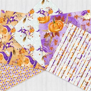 Halloween Scrapbook Halloween Paper Pack Autum Fall Background Witch ...