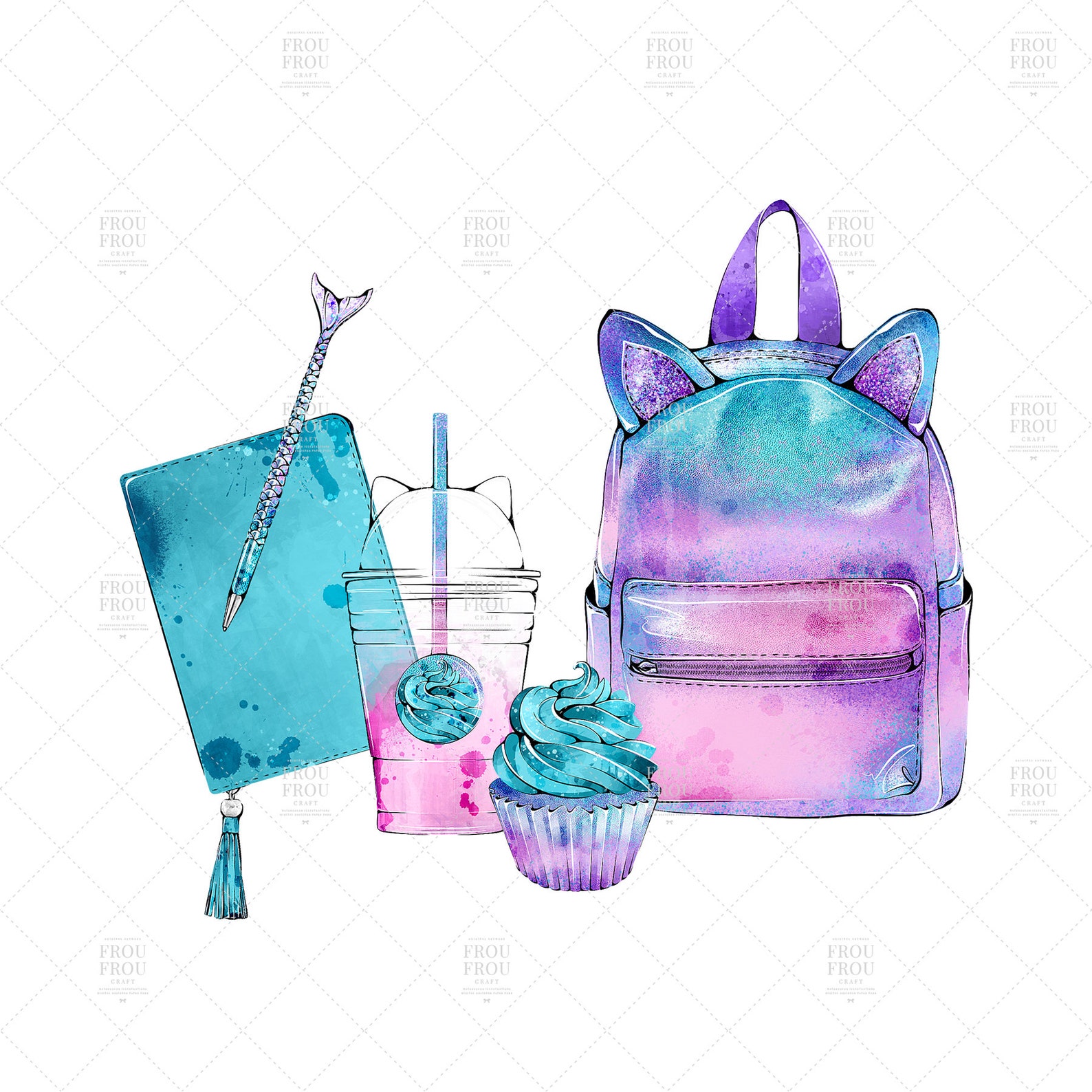 Back to School Clip Art, Unicorn Clipart, Stationary Planner Stickers ...