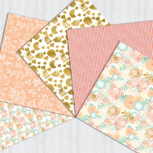 Bakery Digital Scrapbook Page Kit, Boho Flower Paper Pack, Bridal Album ...
