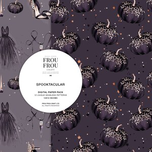 Halloween Paper Pack, Glitter Digital Seamless Patterns Fall Surface ...