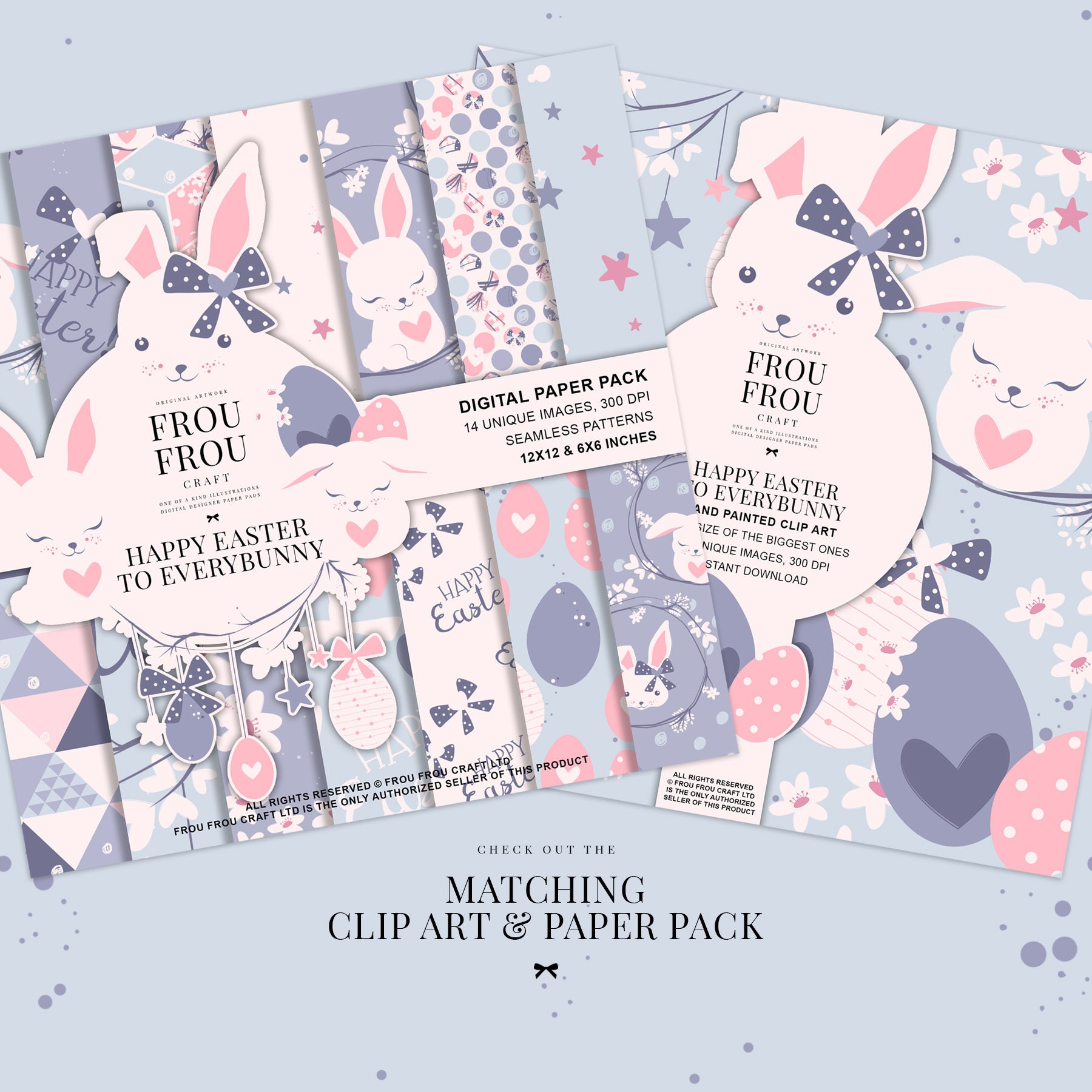 Easter Clipart Spring Clip Art Cute Bunny Decals Nursery - Etsy