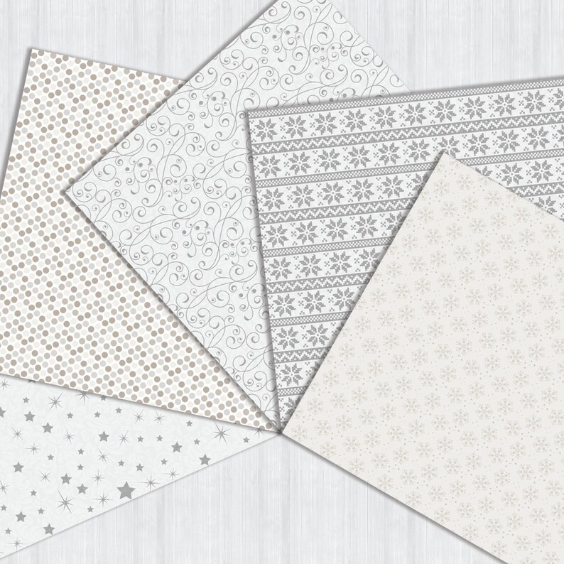 Winter Wedding Digital Paper, Chevron Digital Paper, Silver Wedding ...