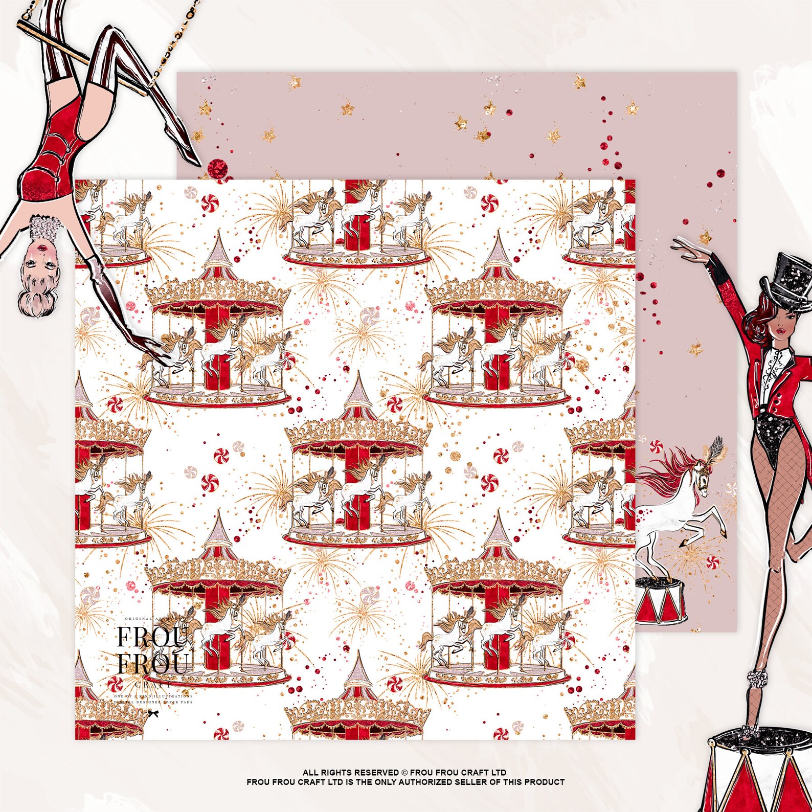 Circus Paper Pack, Carnival Digital Paper Pack, Halloween Planner ...