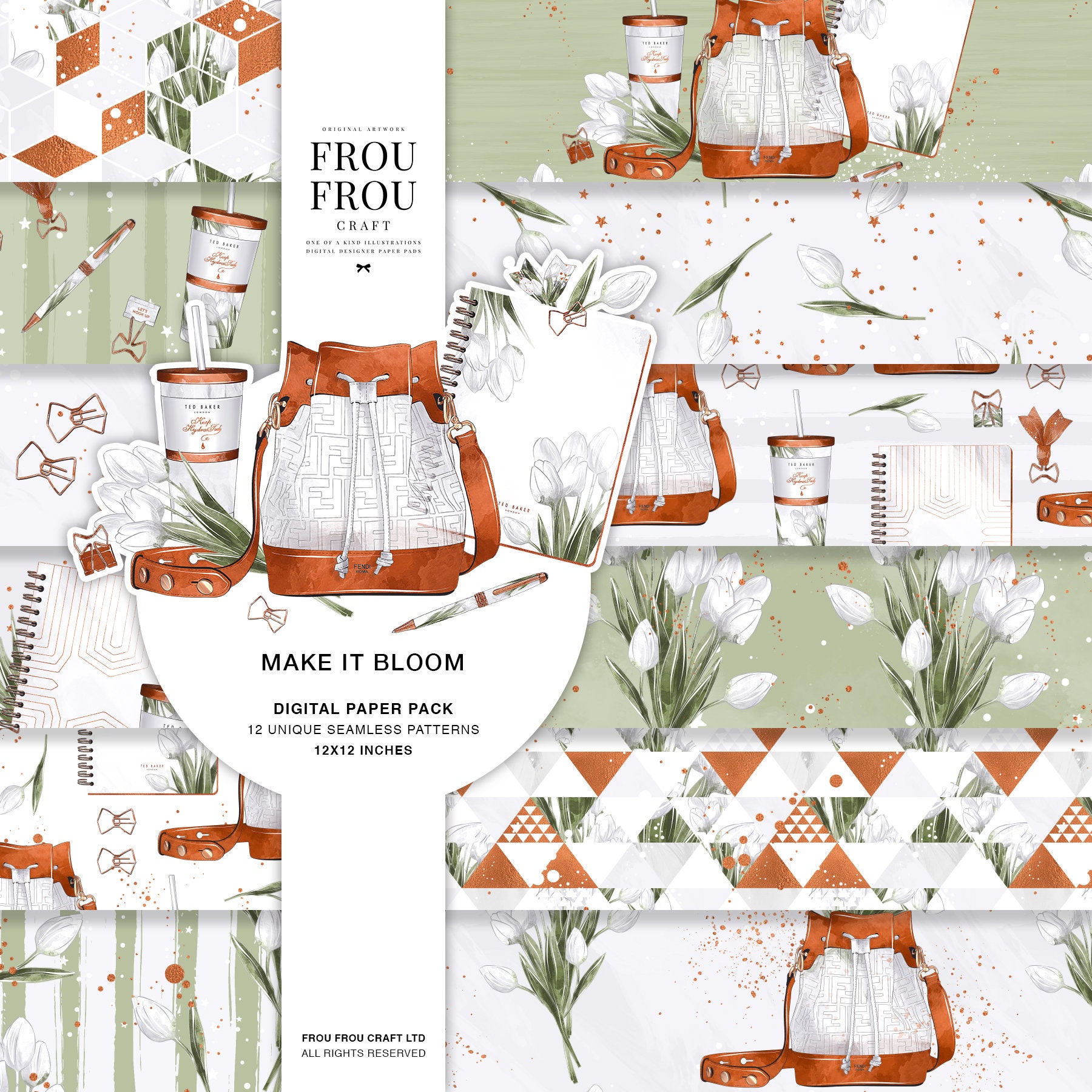 Office Planner Paper Pack Stationary Surface Pattern Fall - Etsy