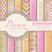 Pink and Orange Digital Paper Pack Instant Download Vintage | Etsy