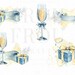 New Year Clipart Champagne Clip Art Watercolor Christmas Graphics ...