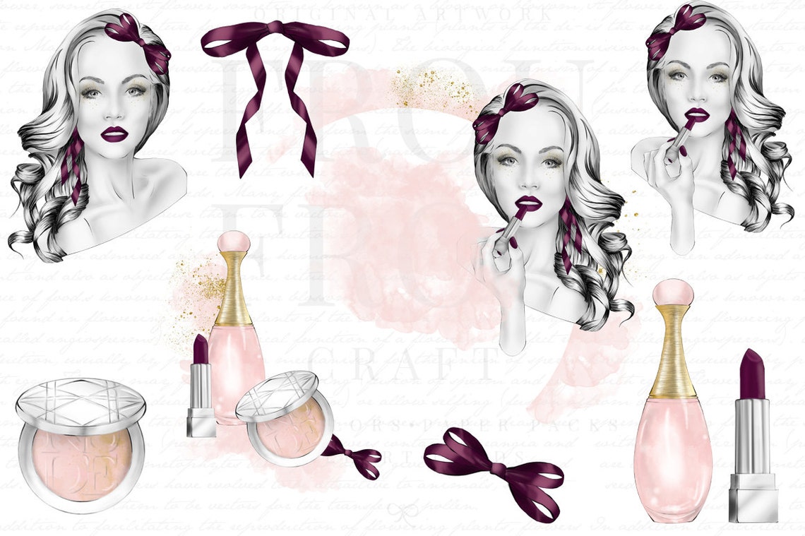 Makeup Clipart Cosmetic Clip Art Fashion Illustration Girl Planner ...