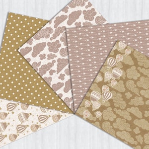 Ballet Pink Hot Air Balloons Digital Paper Pack Instant Download Powder ...