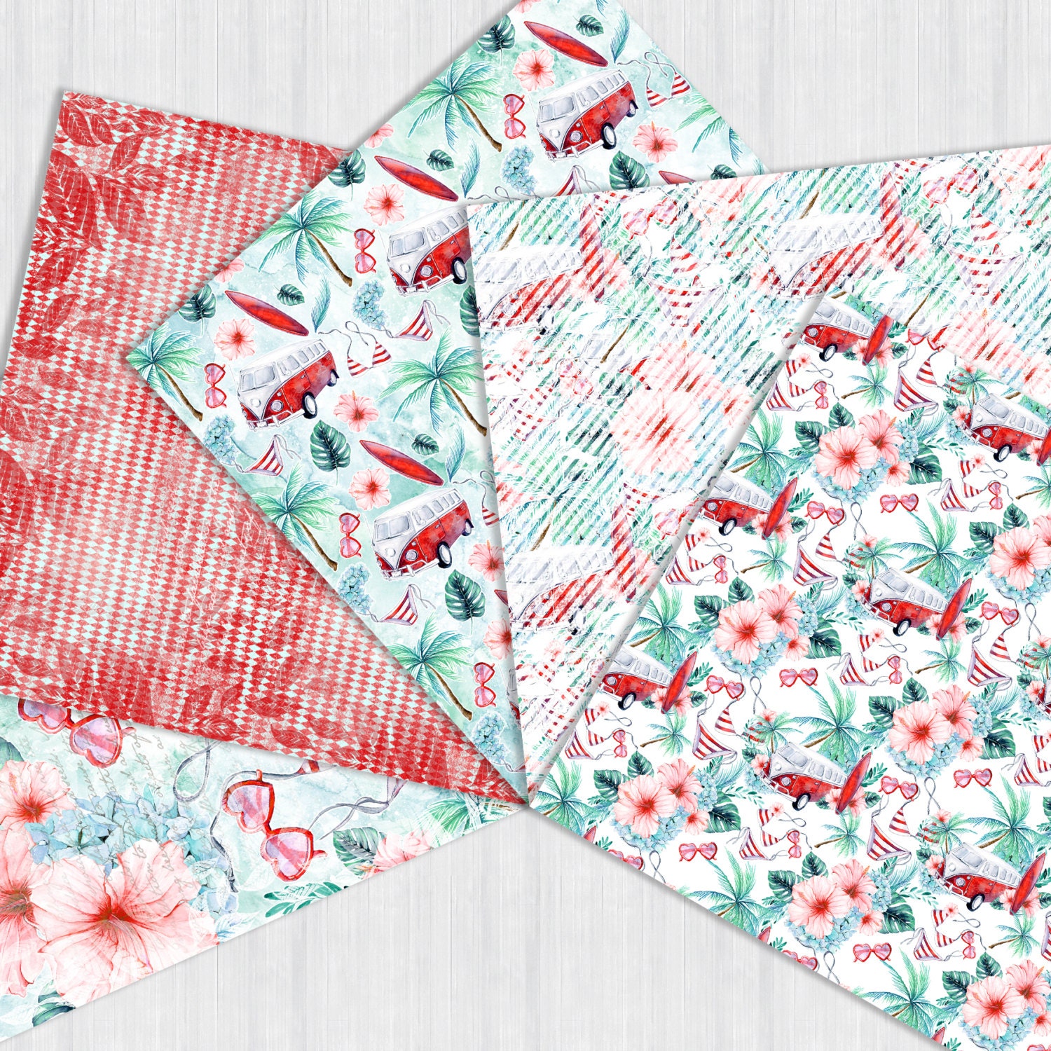 Summer Paper Pack Beach Pattern Sea Seamless Patterns - Etsy
