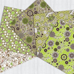 Lime Green Digital Paper Pack Instant Download Bright Colors Spring ...