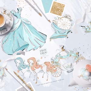 Fairy Tale Clipart, Princess Clip Art, Cinderella Planner Stickers ...